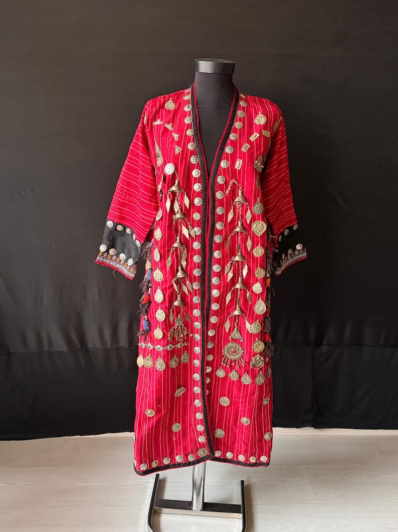 Turkmen Traditional Jacket, Rare Antique Embroidered Kaftan, Handmade ...