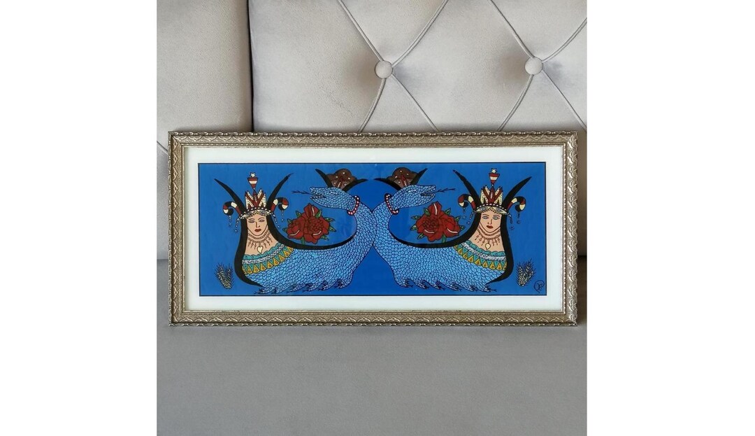 Shahmaran Picture, Shahmaran Snake Woman, Turkish Mythology, Wall Art ...