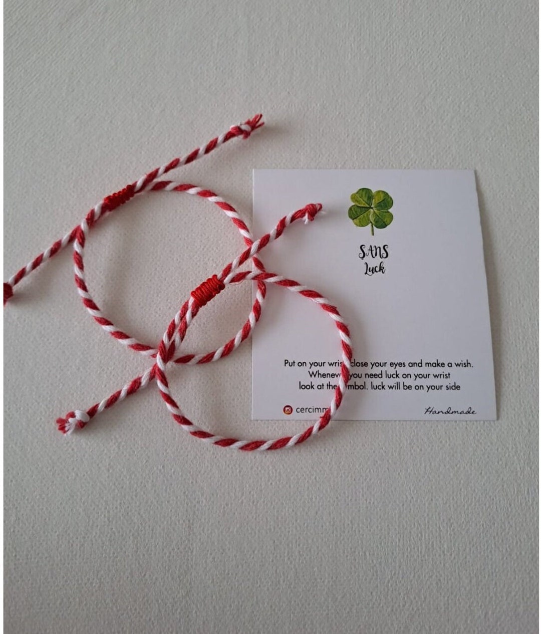 Handmade Martenichka Bracelet: Red White Wish Bracelet - Etsy