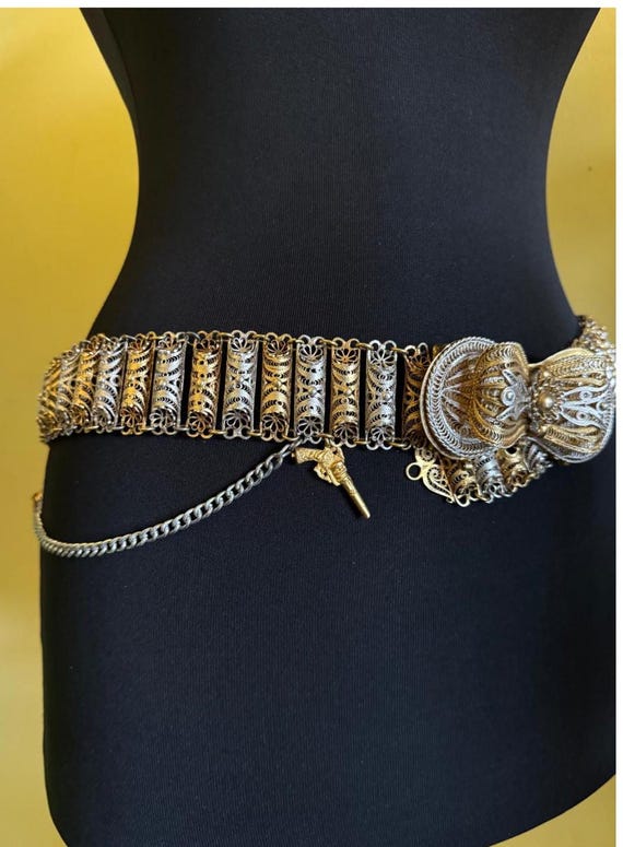 Antique Bridal Belt, Filigree Embroidered, Midyat Alp… - Gem