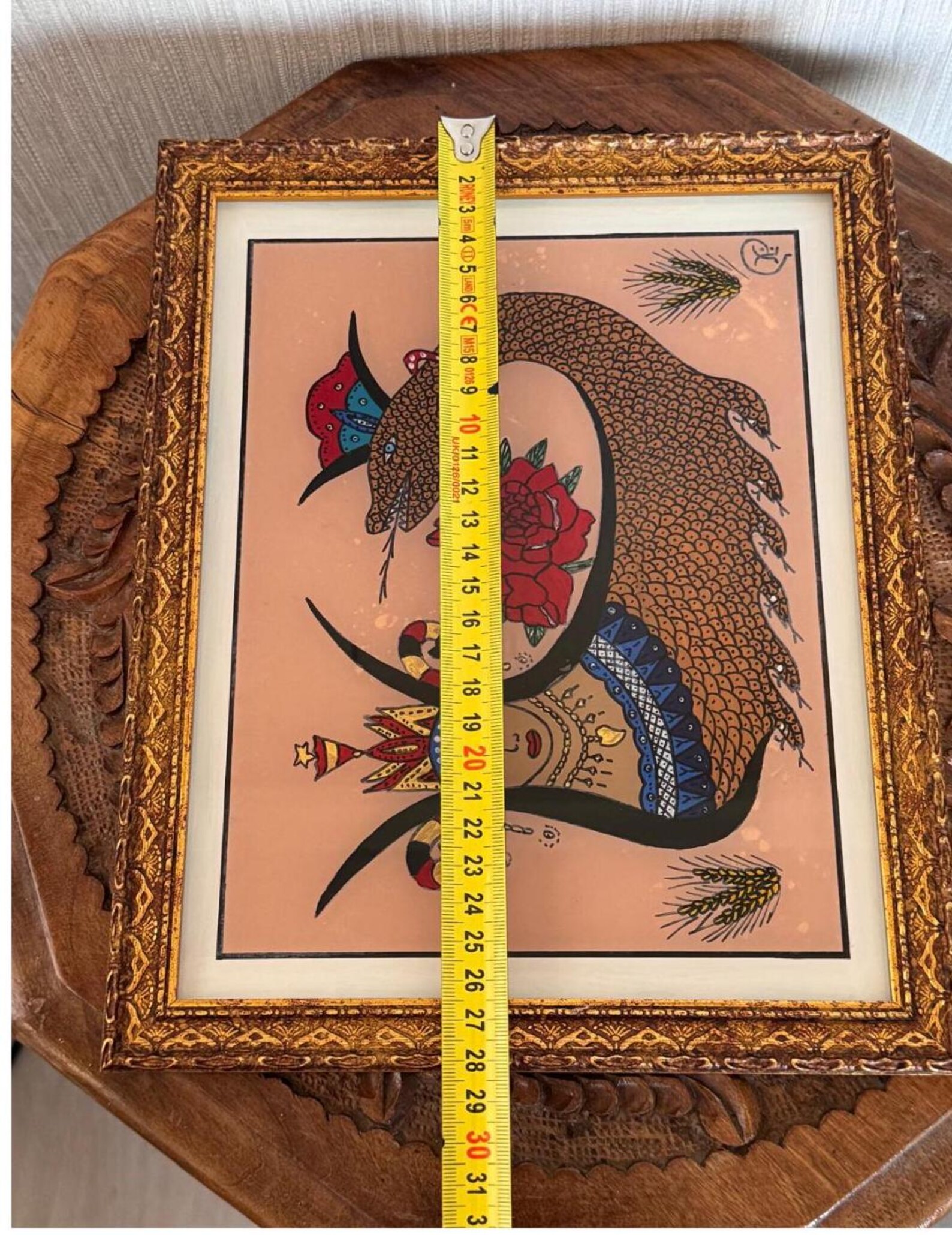 Shahmaran Glass Painting: Anatolian Snake Queen Art, Turkish Mythology ...