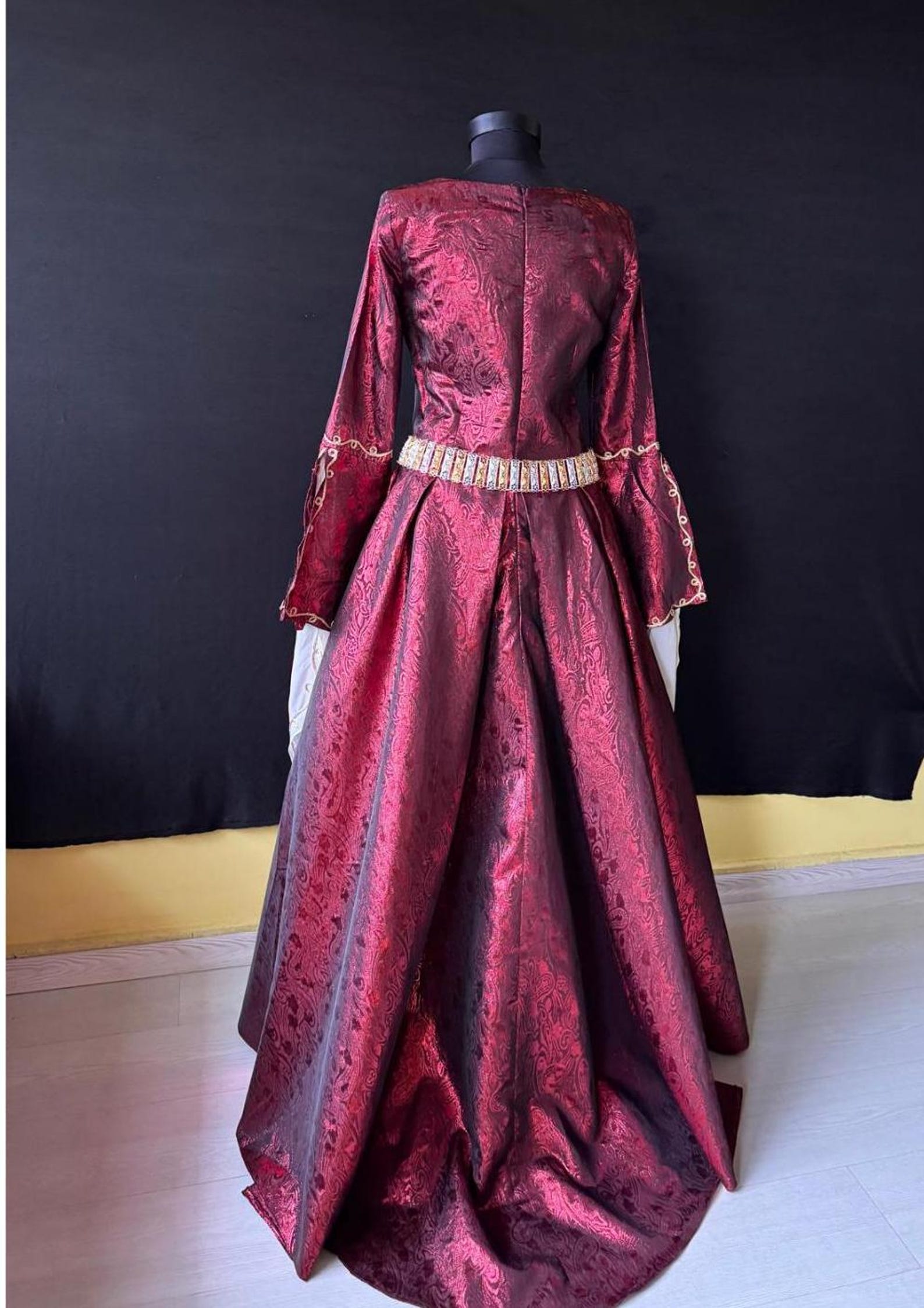 Vintage Maroon Bindalli Dress: Turkish Ottoman Style, Size S/M - Etsy