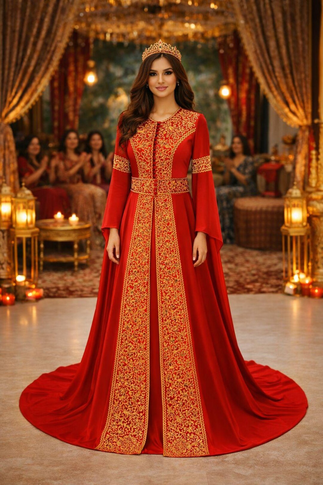 Traditional Turkish Bindalli Caftan With Ottoman Motifs, Henna Night ...