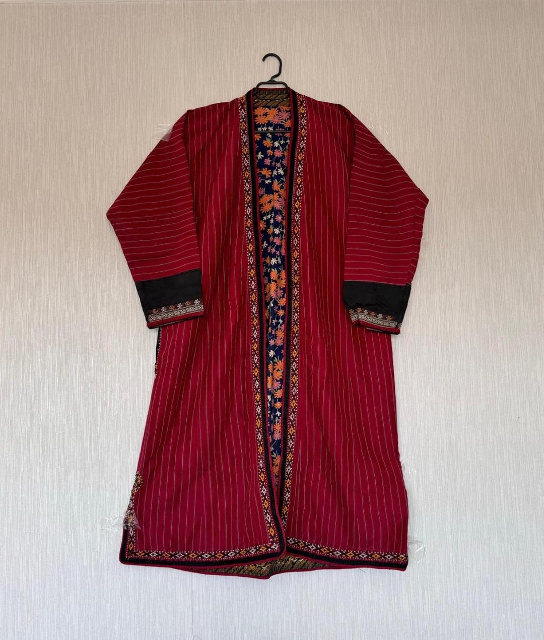 Traditional Turkmen Capan - Coat, Turkmen Silk Embroidered Kaftan ...