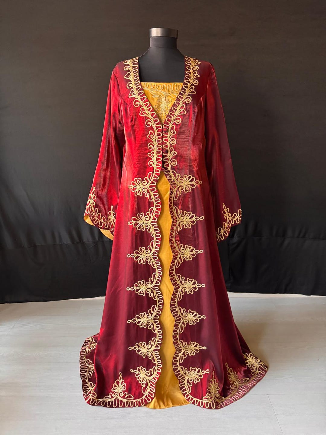 Traditional Red Bindalli, Turkish Sultan Women's Costume, Ottoman Model ...