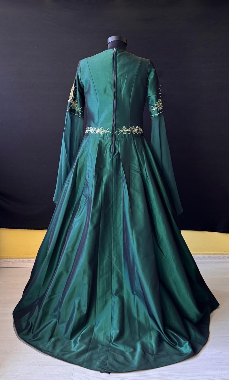 Traditional Vintage Green Bindalli Dress, Turkish Sultan Women's ...