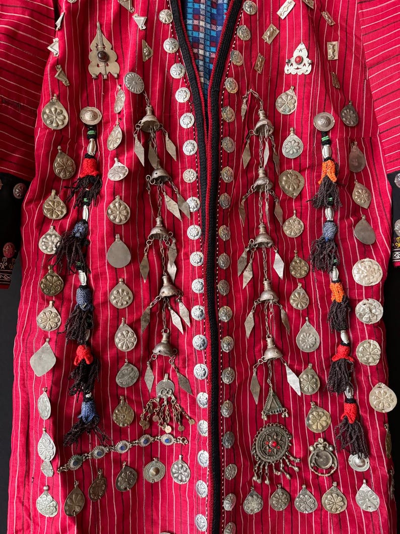 Turkmen Traditional Jacket, Rare Antique Embroidered Kaftan, Handmade ...