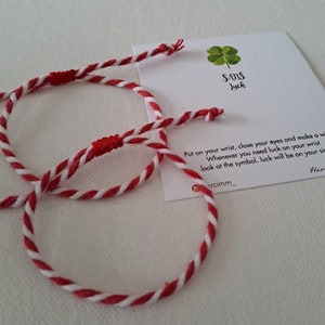 Handmade Martenichka Bracelet: Red White Wish Bracelet - Etsy