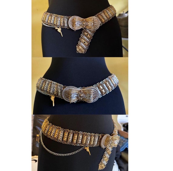Antique Bridal Belt, Filigree Embroidered, Midyat Alp… - Gem