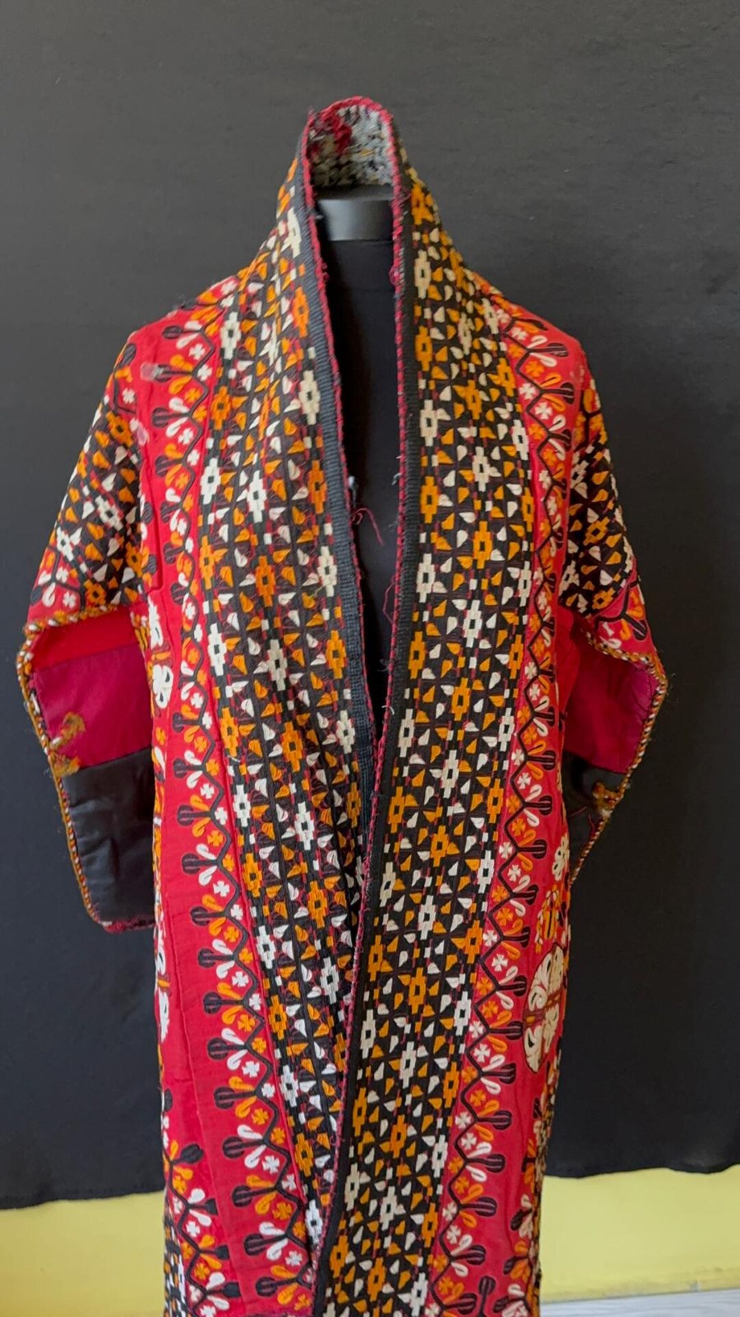 Turkmen Silk Embroidered Coat and Chapan, Antique Kaftan, Kimono ...