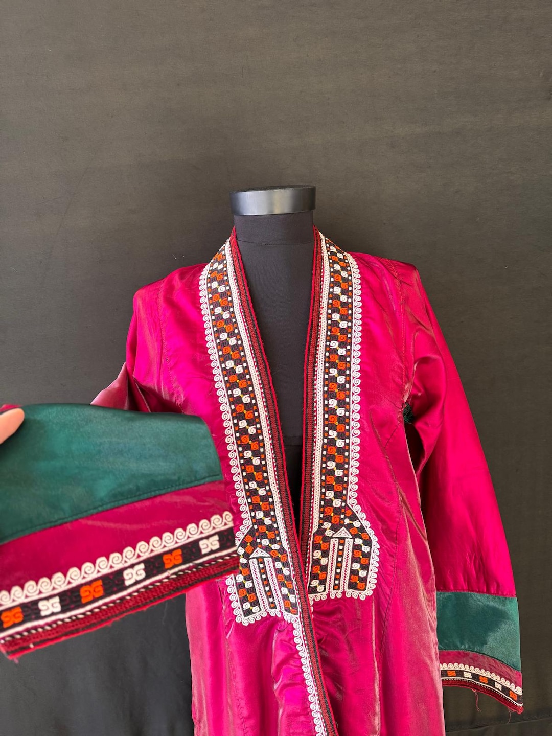 Overcoat, Turkmen Silk Embroidered Chapan, Antique Jacket, Kimono ...