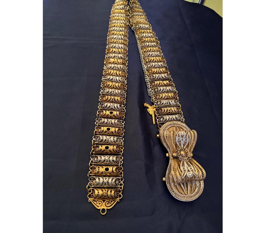 Antique Bridal Belt, Filigree Embroidered, Midyat Alpaca Belt, Ottoman ...