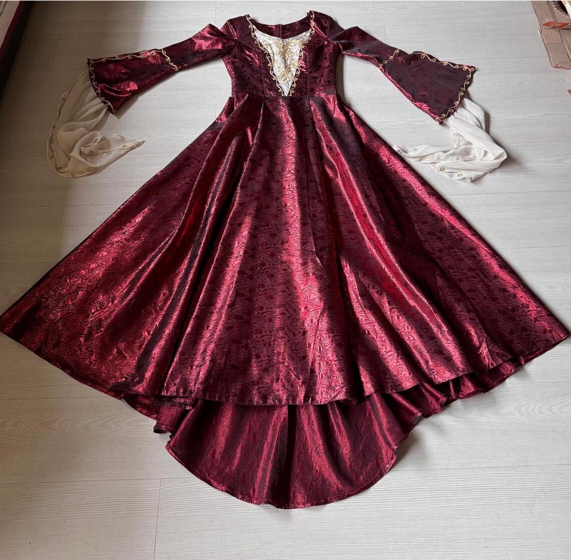 Vintage Maroon Bindalli Dress: Turkish Ottoman Style, Size S/M - Etsy