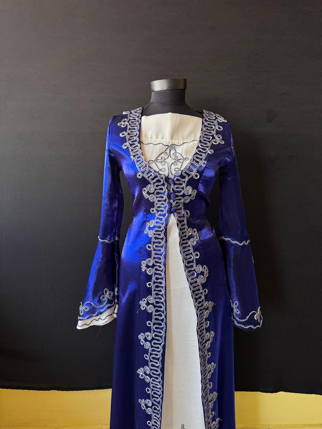 Traditional Blue Bindalli Dress, Turkish Sultan Women's Costume ...