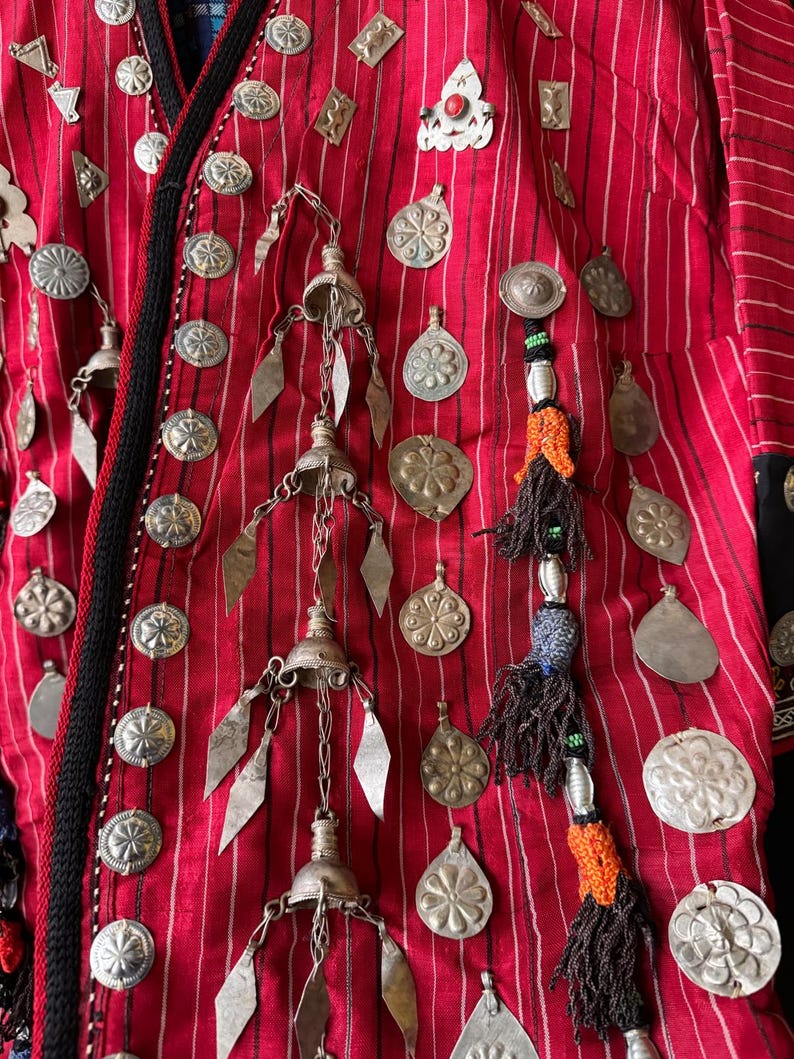 Turkmen Traditional Jacket, Rare Antique Embroidered Kaftan, Handmade ...