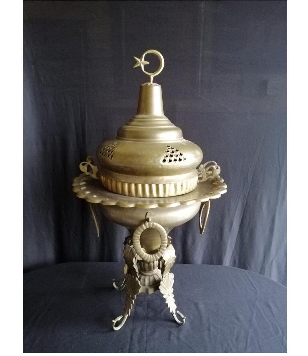 Antique Vintage Brass Brazier Crescent Star Design Unique Portable ...