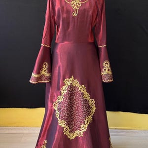 Traditional Vintage Turkish Wedding Dress Red Shalwar Bindalli, Turkish ...