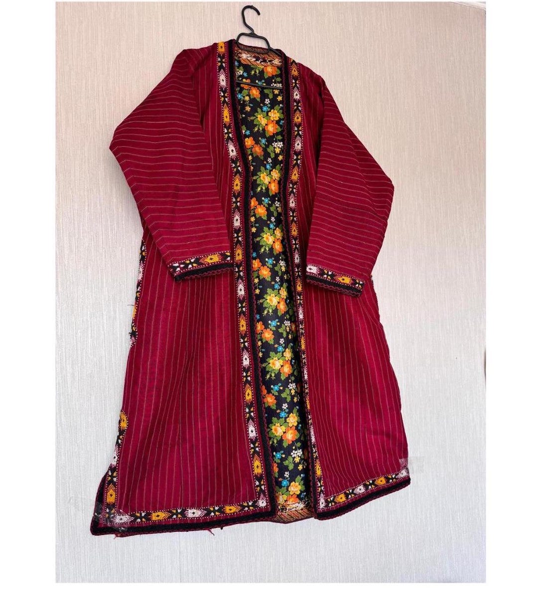 Vintage Traditional Turkmen Capan - Coat, Turkmen Silk Embroidered ...