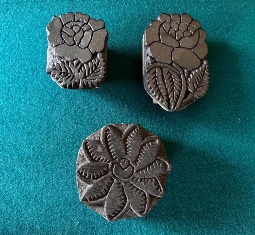 Fabric Block Stamp Wooden Fabric Printing, Antique Fabric Printing ...