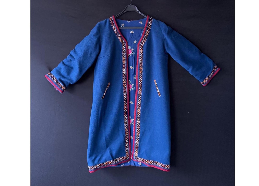 Turkmen Silk Embroidered Coat and Chapan, Antique Kaftan, Kimono, Wool ...