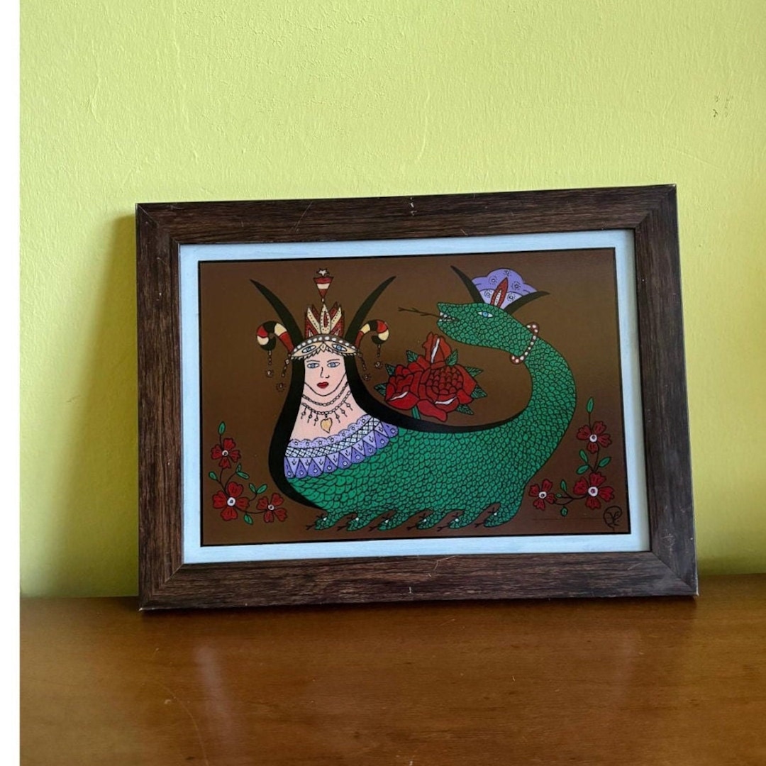 Shahmaran Painting, Shahmaran Snake Woman, Turkish Mythology, Wall Art ...