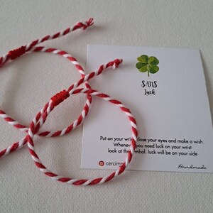 Handmade Martenichka Bracelet: Red White Wish Bracelet - Etsy