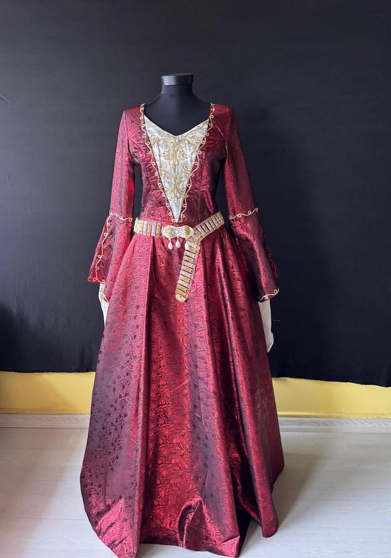 Vintage Maroon Bindalli Dress: Turkish Ottoman Style, Size S/M - Etsy