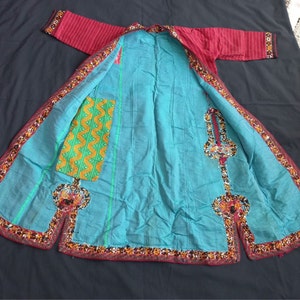 Turkmen Silk Embroidered Coat and Chapan, Antique Kaftan, Kimono, Silk ...