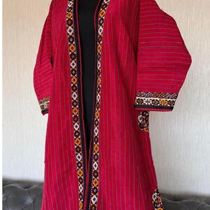 Overcoat, Turkmen Silk Embroidered Chapan, Antique Jacket, Kimono ...