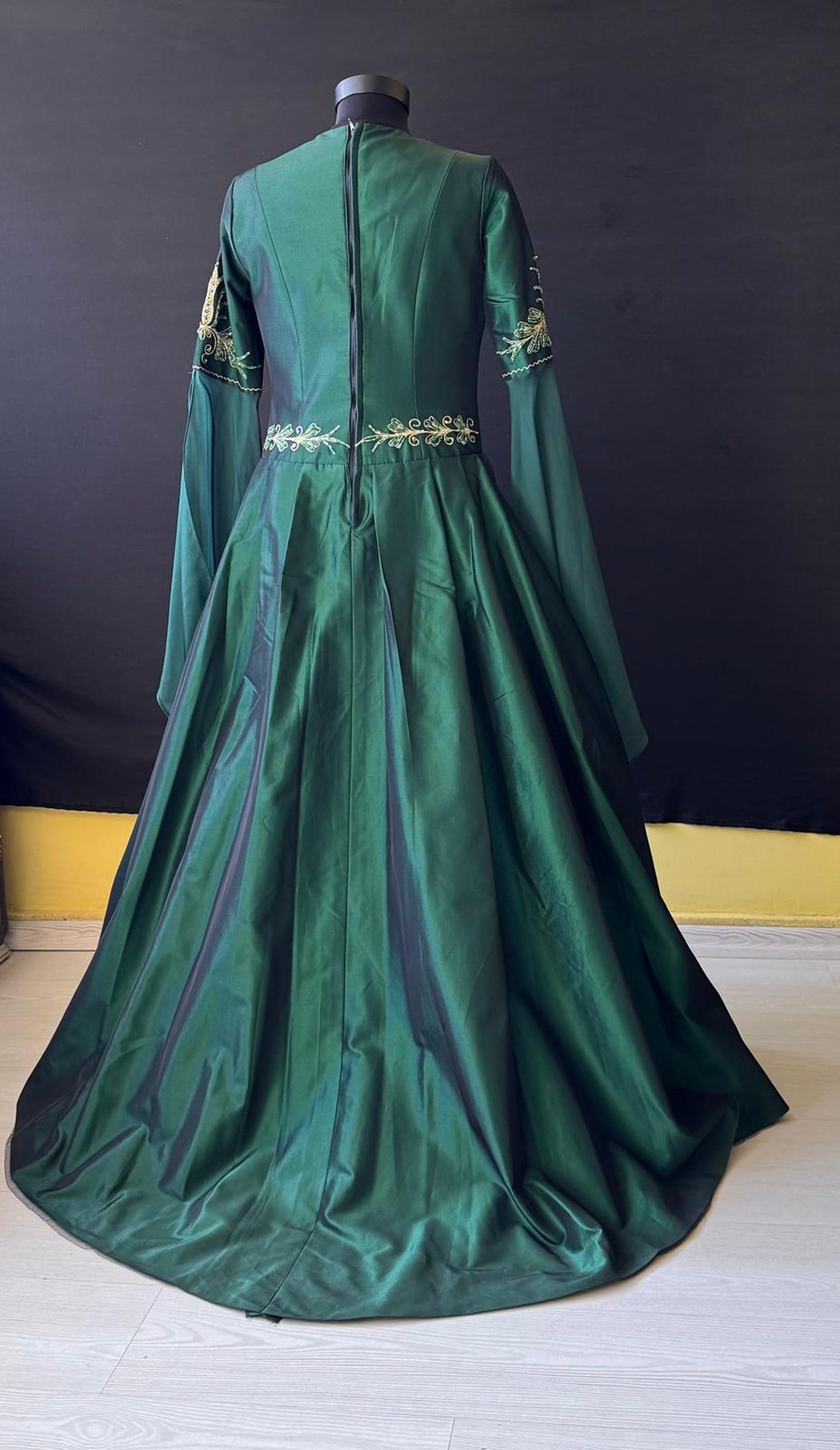 Traditional Vintage Green Bindalli Dress, Turkish Sultan Women's ...