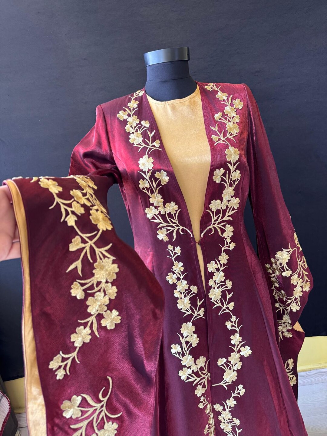 Traditional Red Bindalli Dress, Turkish Sultan Women's Costume, Ottoman ...