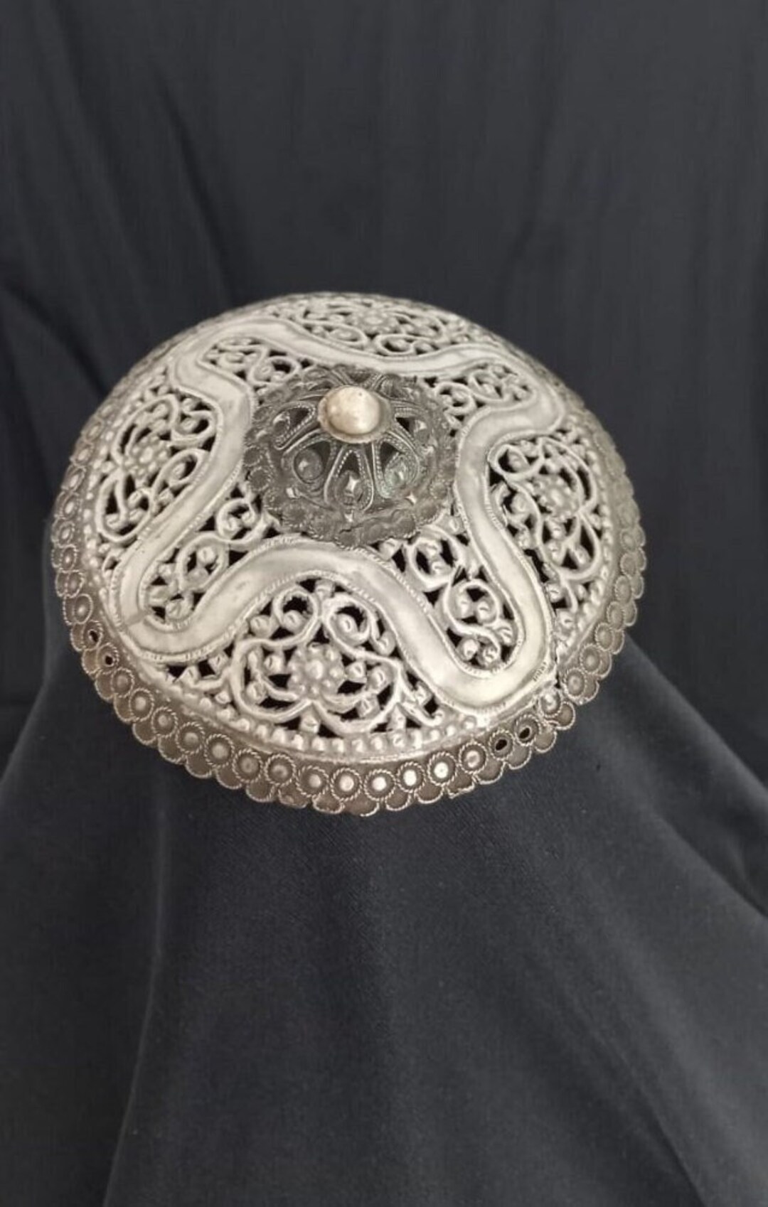Antique Ottoman Silver Bridal Accessory, Ottoman Fez Cover, Post 1900s ...