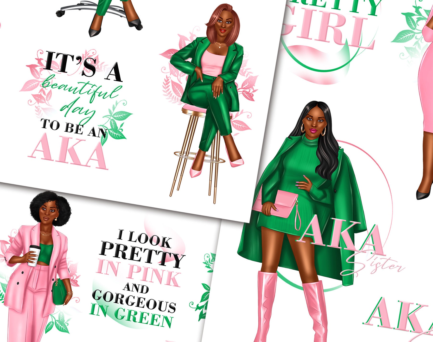 Sorority Stickers, Black Girl Digital Stickers, Sisterhood, Goodnotes ...
