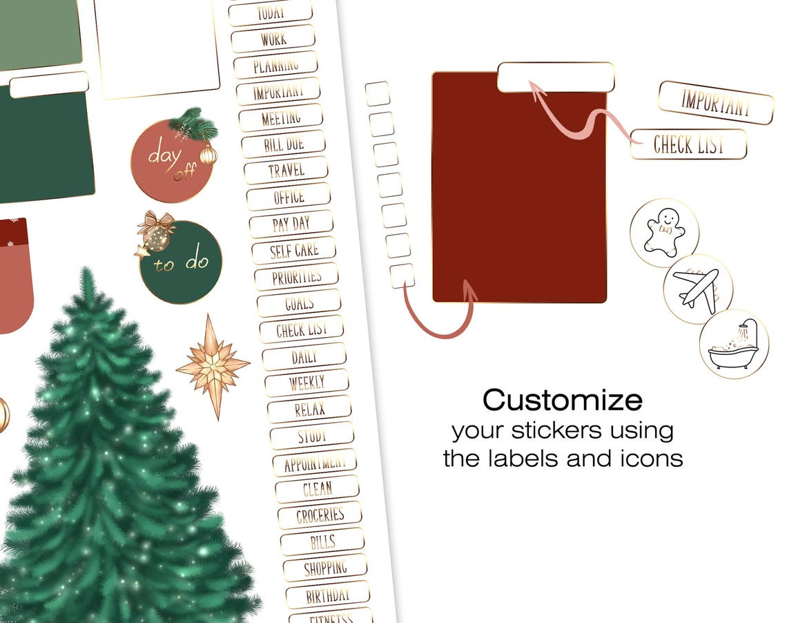 December Digital Stickers 2024, Christmas Goodnotes Sticker Book, Cute ...