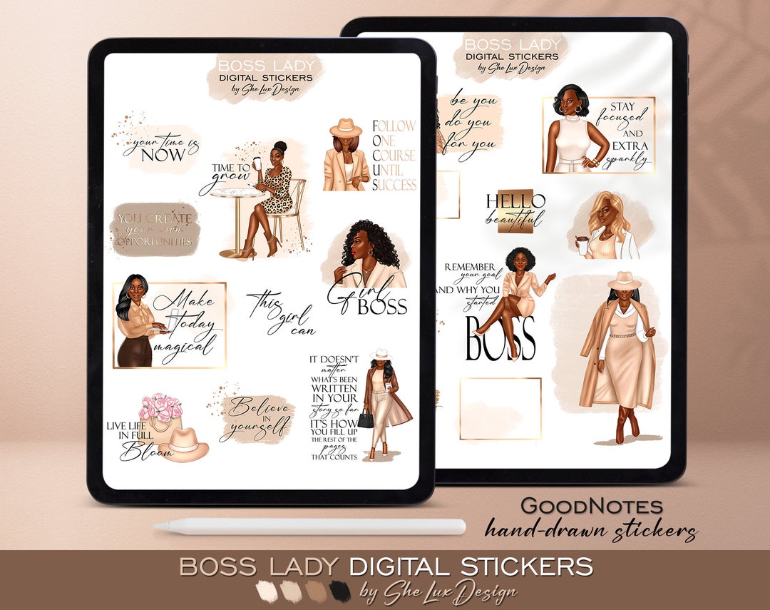 Goodnotes Stickers, Black Girl Stickers, Digital Stickers, Business ...