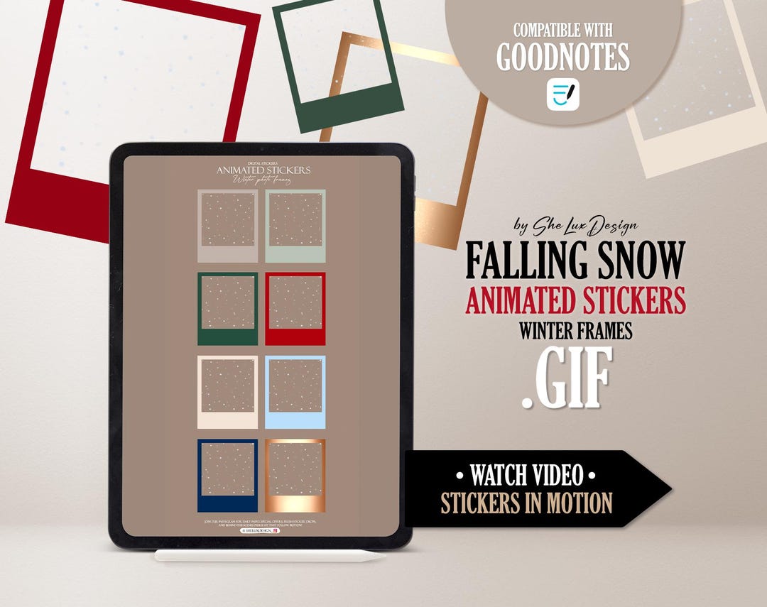 Falling Snow Animated GIF Stickers, Goodnotes Winter Gifs Planner ...