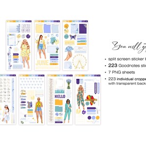 June Digital Planner Stickers 2025, Goodnotes Stickers PNG, Summer ...