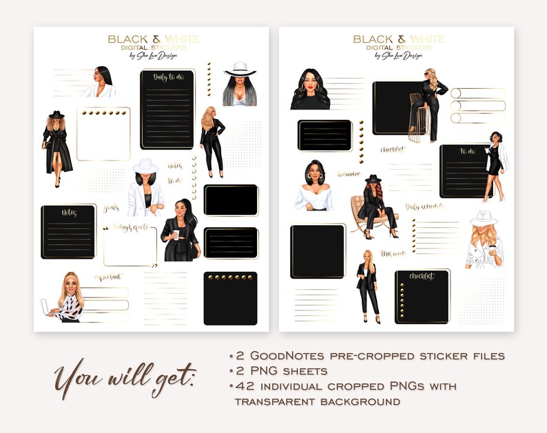 Goodnotes Stickers, Girl Boss Digital Stickers, Business Woman Pre ...