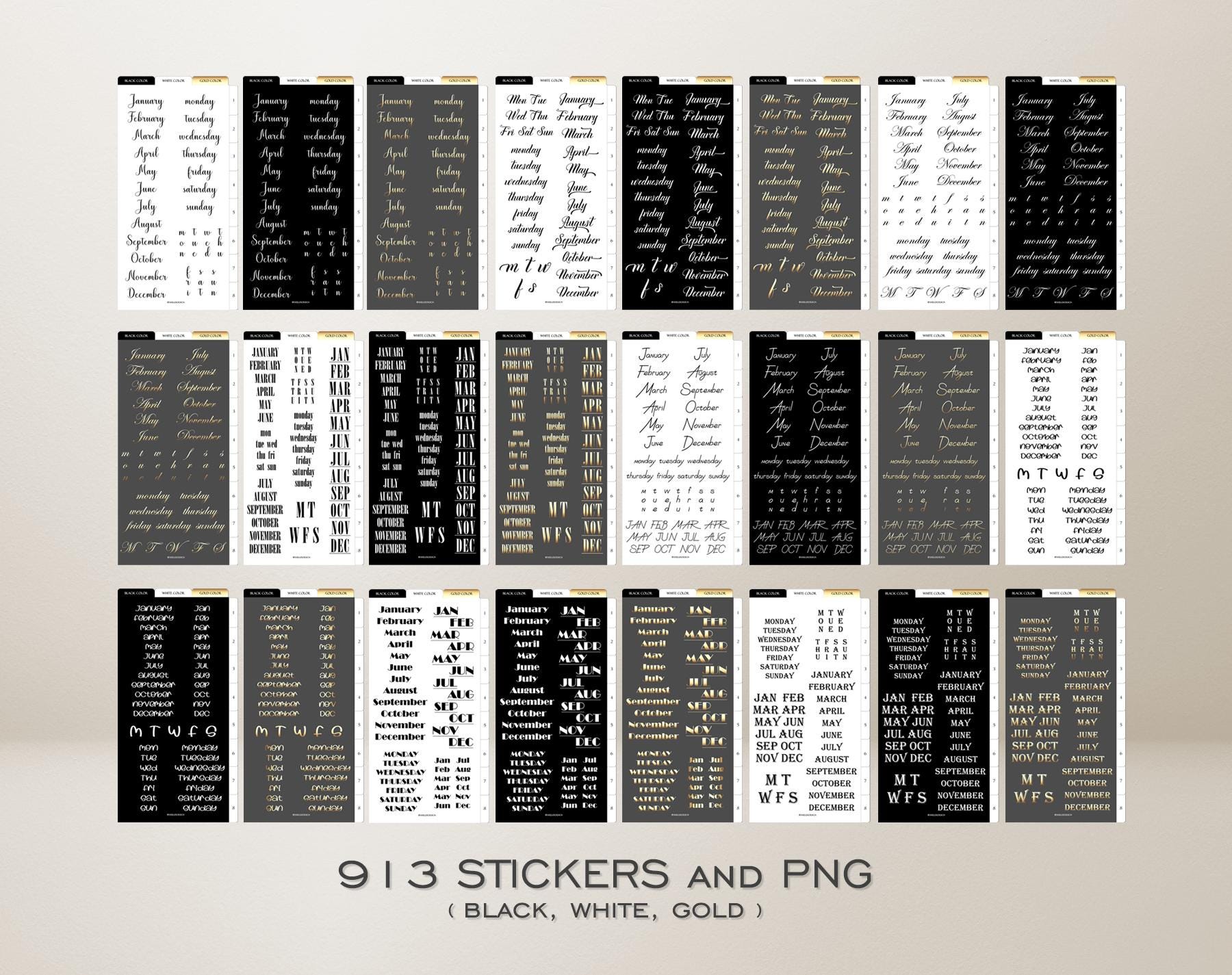Days of the Week Digital Stickers, Month Goodnotes Stickers for Digital ...