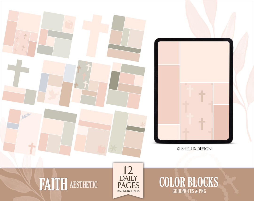 Christian Color Block Digital Planning Templates, Faith Color Blocks ...