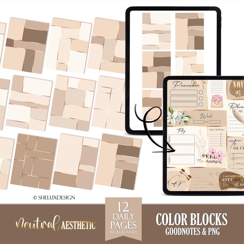 Color Block Daily Planner Printable - Etsy