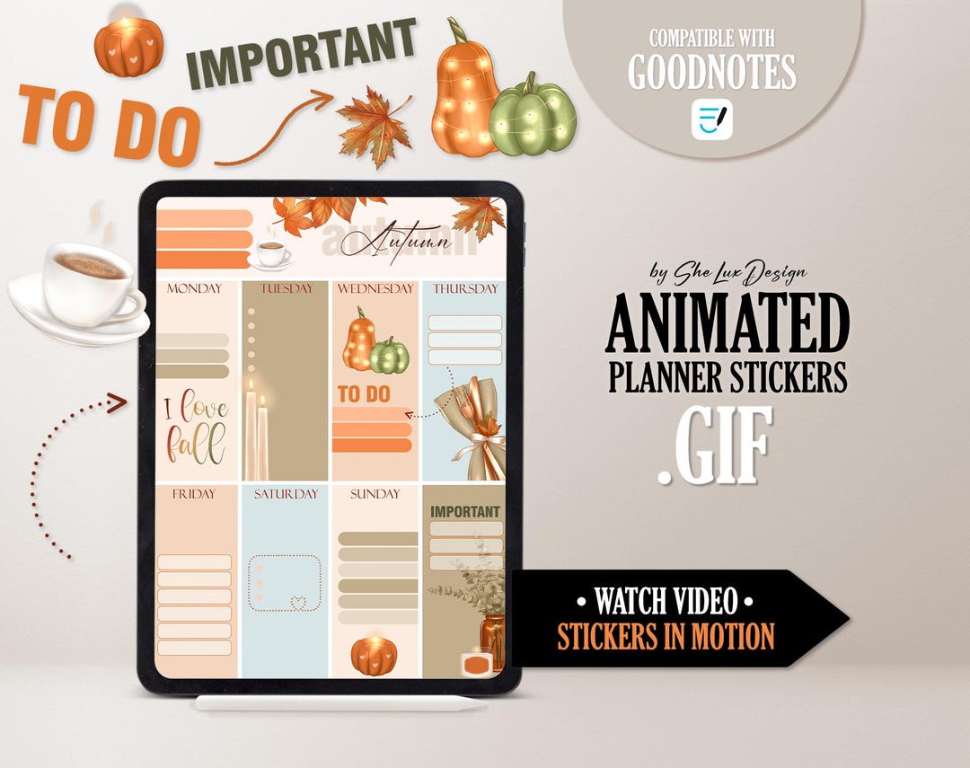 Animated GIF Planning Stickers, Goodnotes Gifs Planner Sticker Pack ...