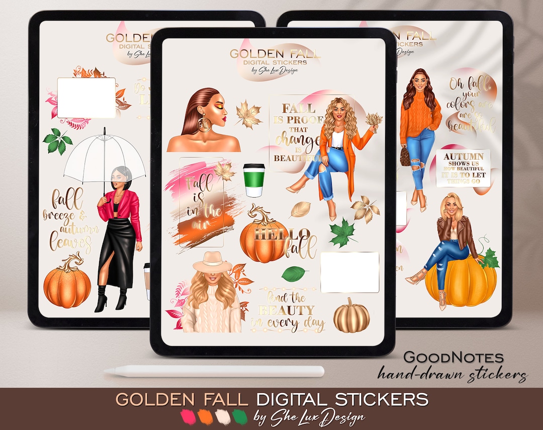 Fall Digital Stickers, Goodnotes Stickers, Cozy Fall, Digital Planner ...