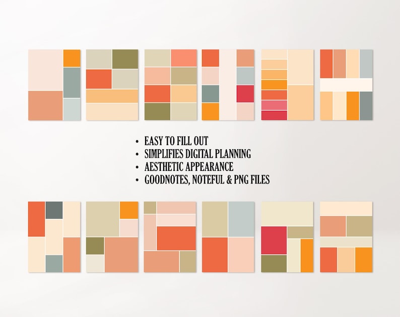 OCTOBER 2026 Color Blocks Digital Planner Templates, Cozy Fall Color ...