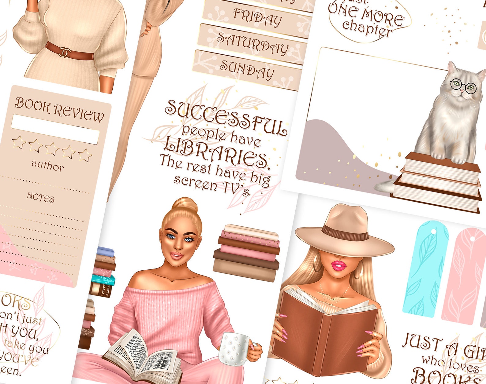 Book Digital Stickers, Bookish Stickers, Goodnotes Stickers, Reading ...