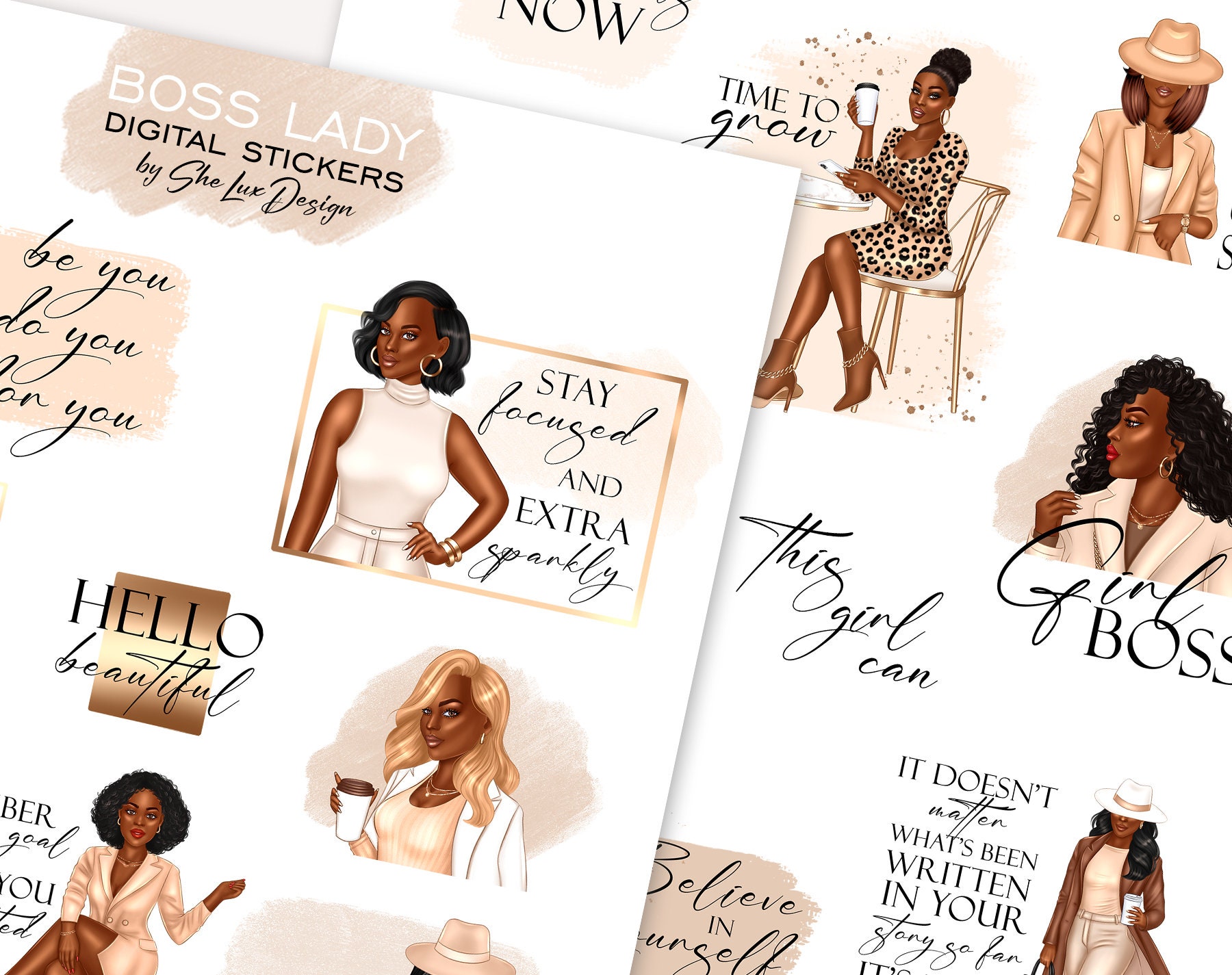 Goodnotes Stickers, Black Girl Stickers, Digital Stickers, Business ...