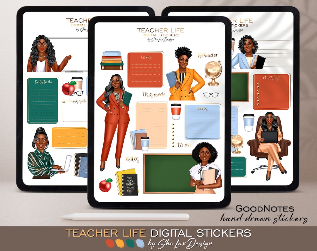 Teacher Stickers, Digital Stickers, Goodnotes Stickers, Teacher Planner ...