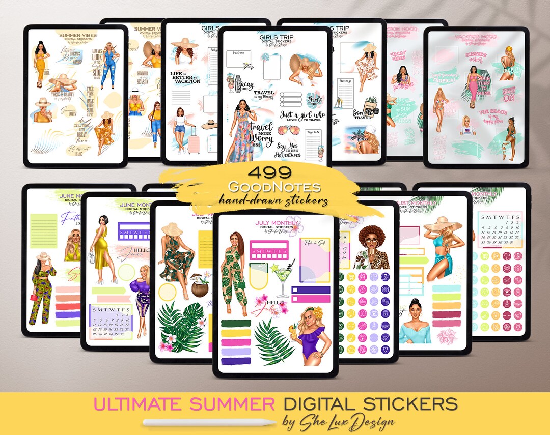 Ultimate Summer Digital Stickers for Goodnotes, Digital Planner, Summer ...