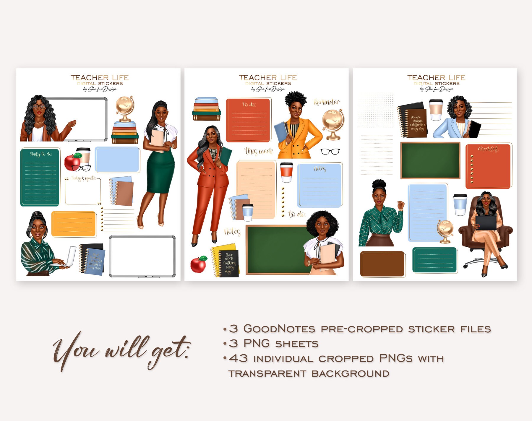 Teacher Stickers Digital Stickers Goodnotes Stickers - Etsy