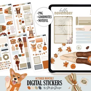 November Digital Stickers 2025, Goodnotes Noteful PNG Planner Stickers ...